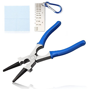 LEONTOOL 3 Pcs Welding Pliers Set, 8-Inch MIG Pliers, Metal Sheet Thickness Gauge, Cleaning Cloth Wire Cutter Tip Remover for Professional Welding