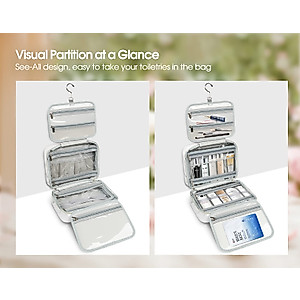 Luxtude Large Hanging Toiletry Bag for Women, Travel Toiletry Bag with Hanging Hook, Waterproof Cosmetic Makeup Organizer for Bathroom Shower Accessories etc.