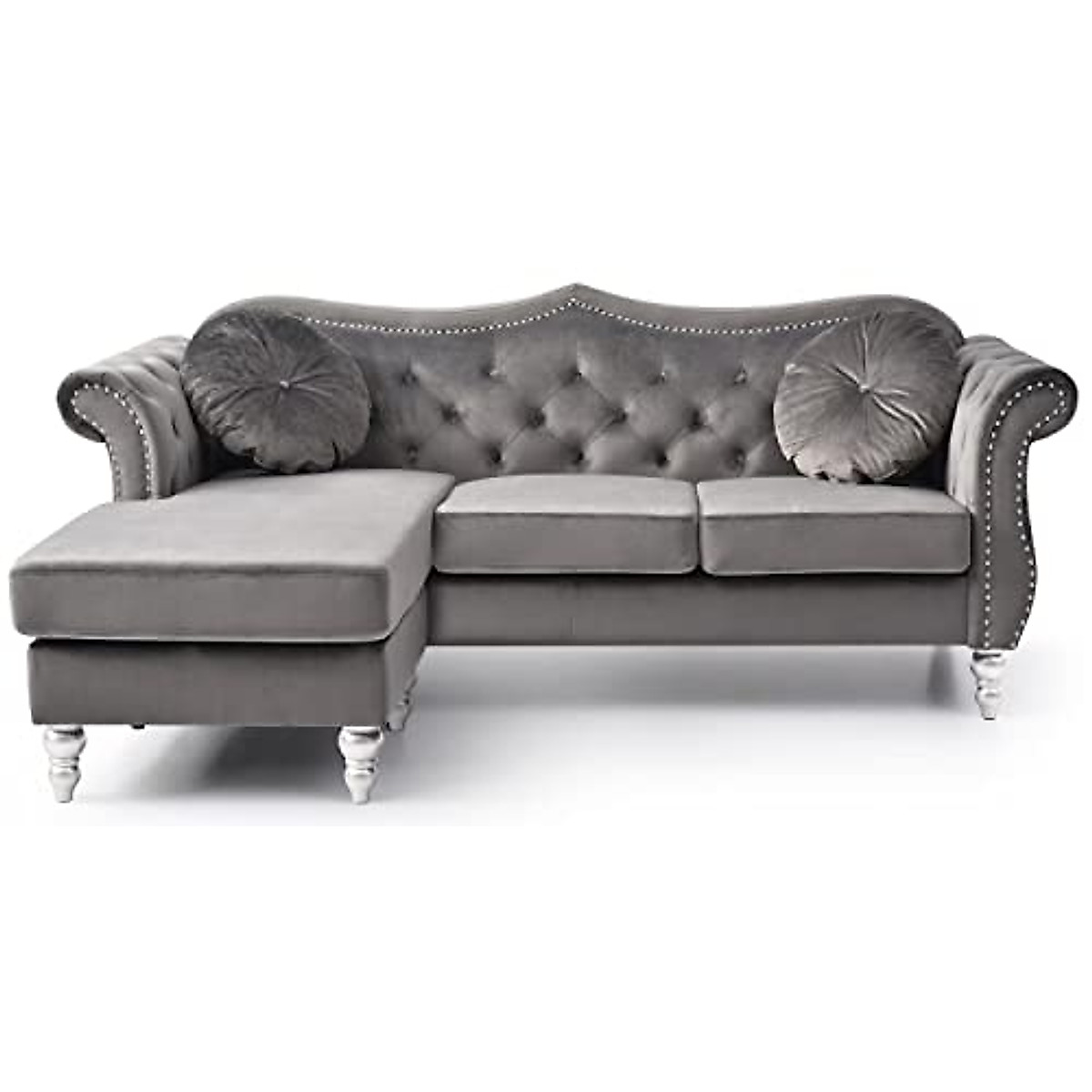 Glory Furniture Hollywood Reversible Sectional, Dark Gray