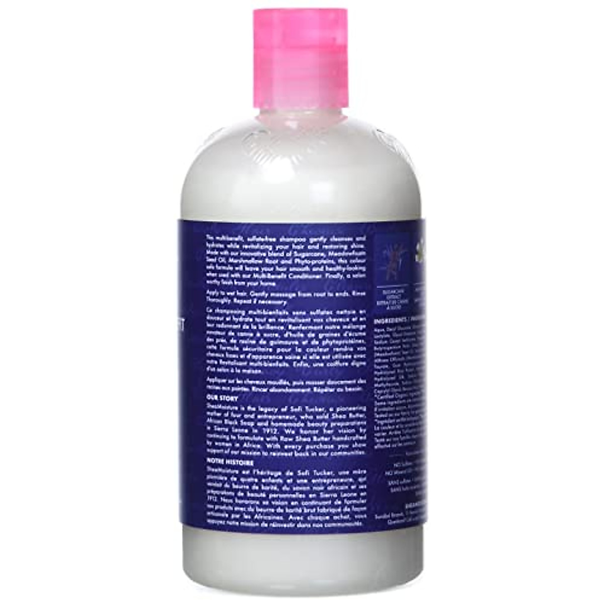 SheaMoisture Silicone Free Shampoo for Dry Hair Sugarcane Extract and Meadowfoam Paraben Free Shampoo 13 oz