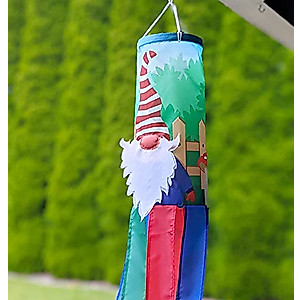 Madrona Brands Garden Gnome Windsock - Durable Outdoor Hanging Decoration for Yard, Patio, Backyard, Deck and More 48-Inch