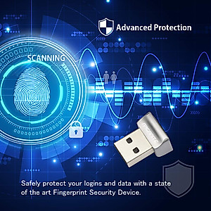 ARCANITE USB Fingerprint Reader for Windows 11/10 Hello Desktop, Laptop, 0.05s 360-Degree Sensor Security Device Login, Security Lock