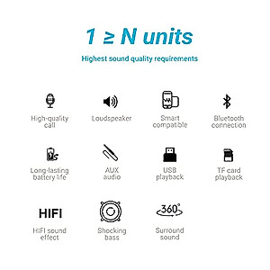 EVA Sing Portable Bluetooth Speaker, LED Lights Auto-Changing Wireless Speaker, TWS, Small Speaker for Teens Men Women Office Home. (Chinese Boot Sound and Simple Packaging Box)