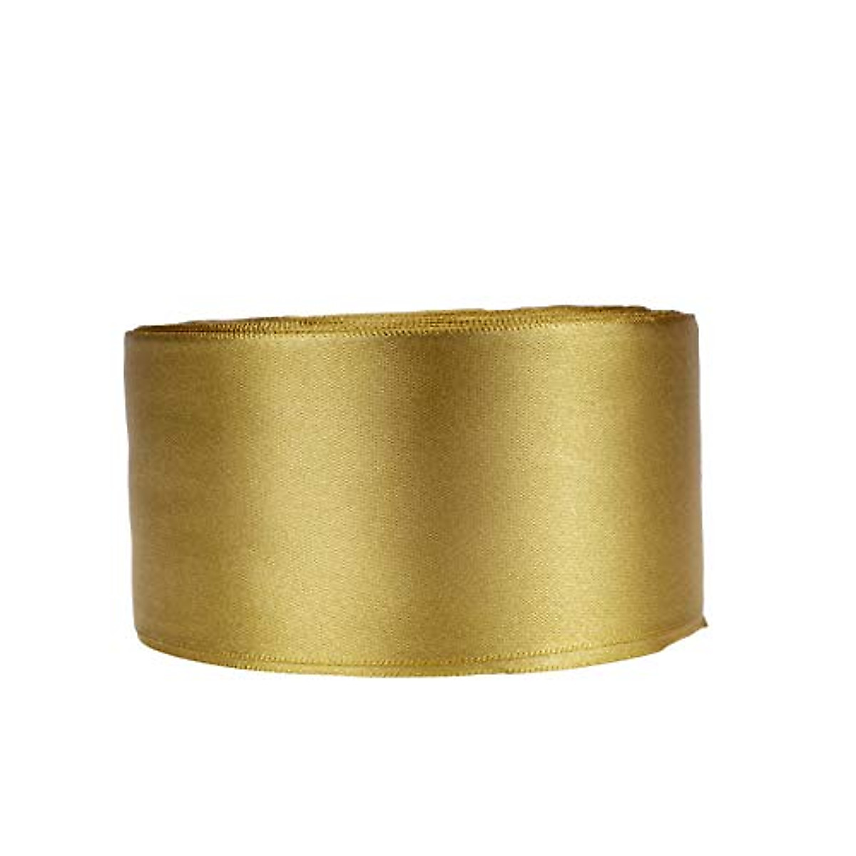 ATRBB 25 Yards 2 inches Satin Ribbon for Wedding,Handmade Bows and Gift Wrapping (Dark Gold)