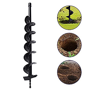 DYRABREST Auger Drill Bit 4 inch Garden Plant Flower Bulb Auger Spiral Hole Drill for Post Holes Replacement Earth Digger Planting Drill
