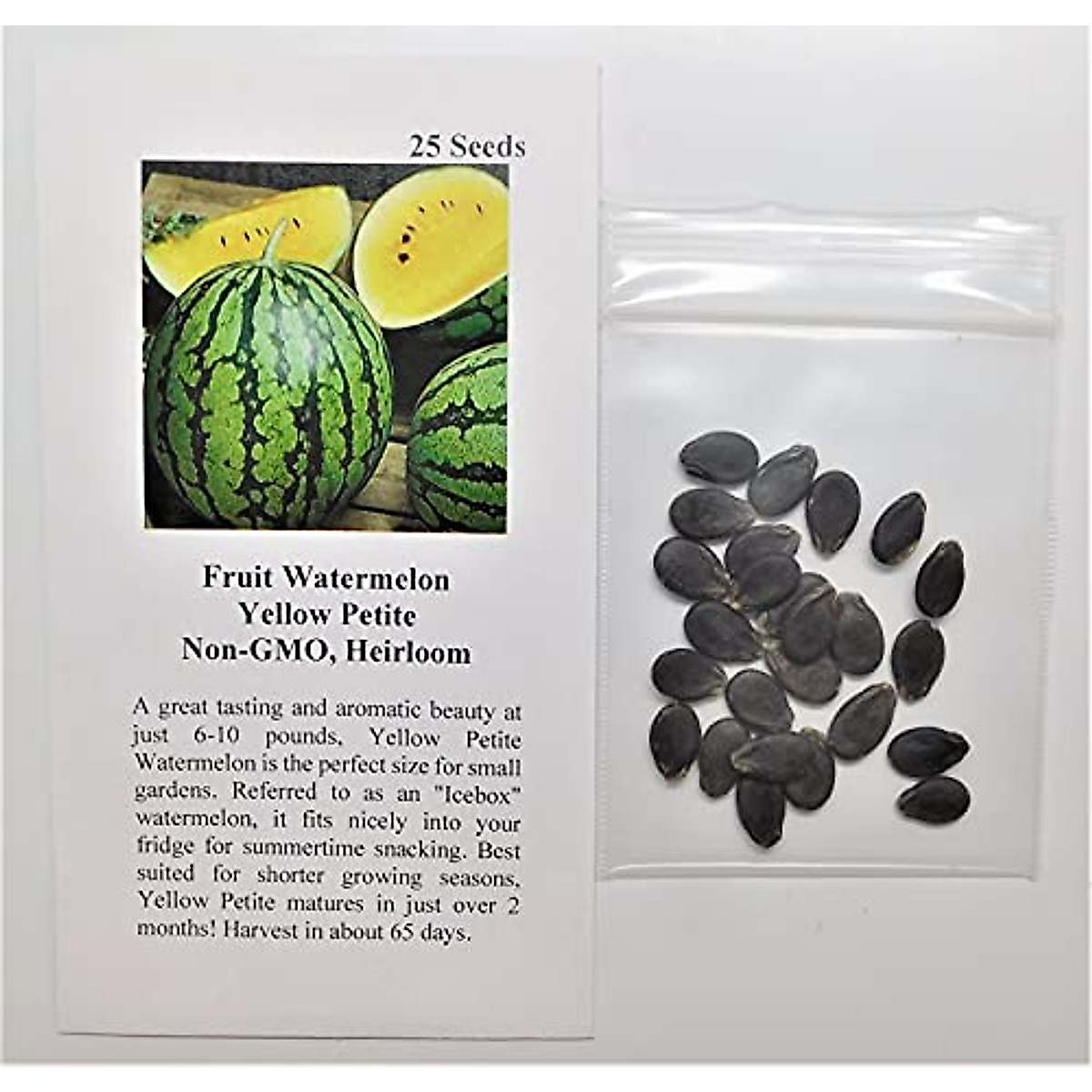 David's Garden Seeds Fruit Watermelon Yellow Petite 9832 (Yellow) 25 Non-GMO, Heirloom Seeds