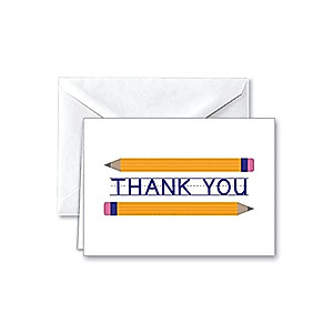 Paper Frenzy School Thank You Note Cards and White Envelopes - 25 pack