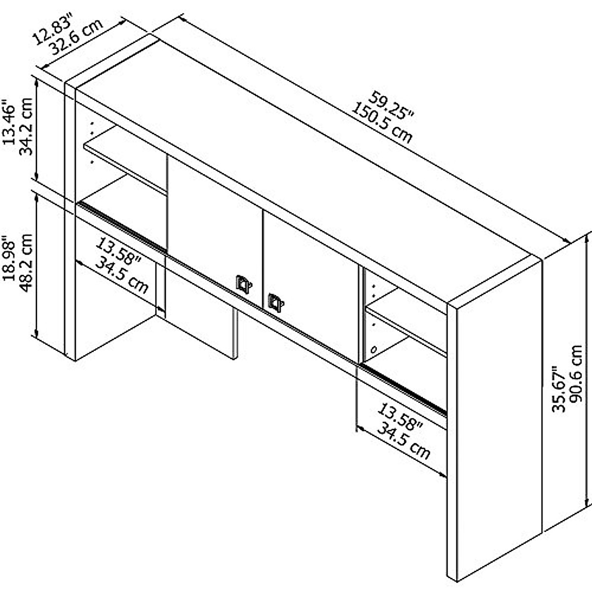 Bush Business Furniture Echo 60W Hutch, Pure White