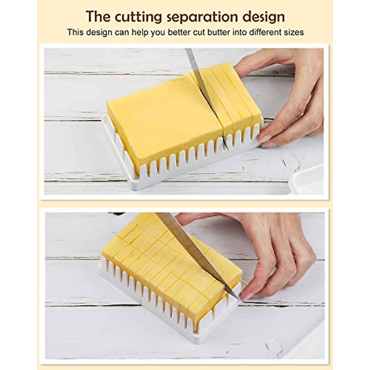 Butter Dish with Lid for Countertop, Bumzoi Butter Dish with Humanized Design, Butter Keeper for Refrigerator, Butter Dishes with Handle Storage Perfect for West/ East Coast Butter