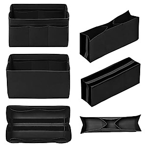DailyPlus Purse Organizer Insert Felt Bag Organizer Handbag Organizer Insert Bag In Bag Organizer for Tote Purse Bag 14 Pockets Black Small