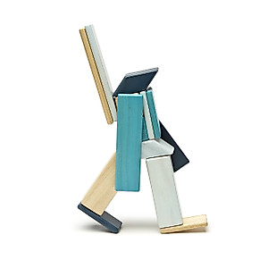 14 Piece Tegu Magnetic Wooden Block Set, Blues