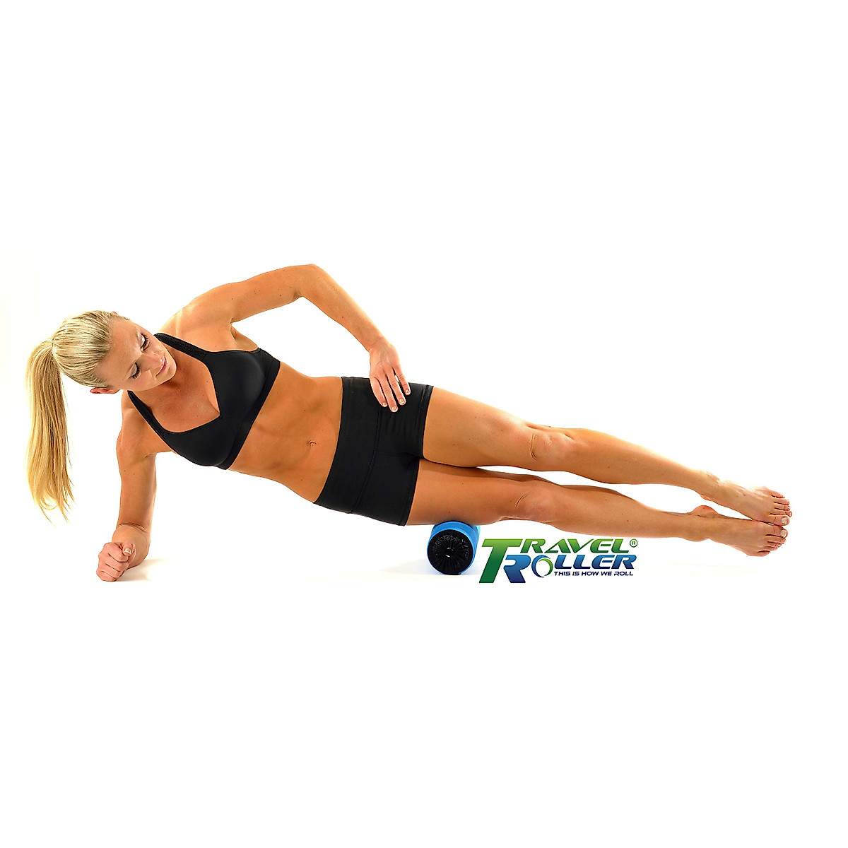 Travel Roller® Deluxe Foam Roller *Black* with Free Online Instructional Videos & Poster, Original (12.5" x 4.3")