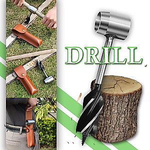 CANTENDO Bushcraft Gear for Survival Settlers,Bushcraft Drill & Survival Saw,Bushcraft Tools and Gear,Settlers Wrench Hand Auger Wood Drill,Scotch Eye Wood Auger