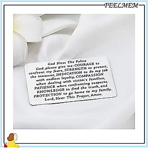 FEELMEM Police Jewelry Police Officer Prayer Wallet Card Stay Safe Police Officers Gifts from Police Wife Mom