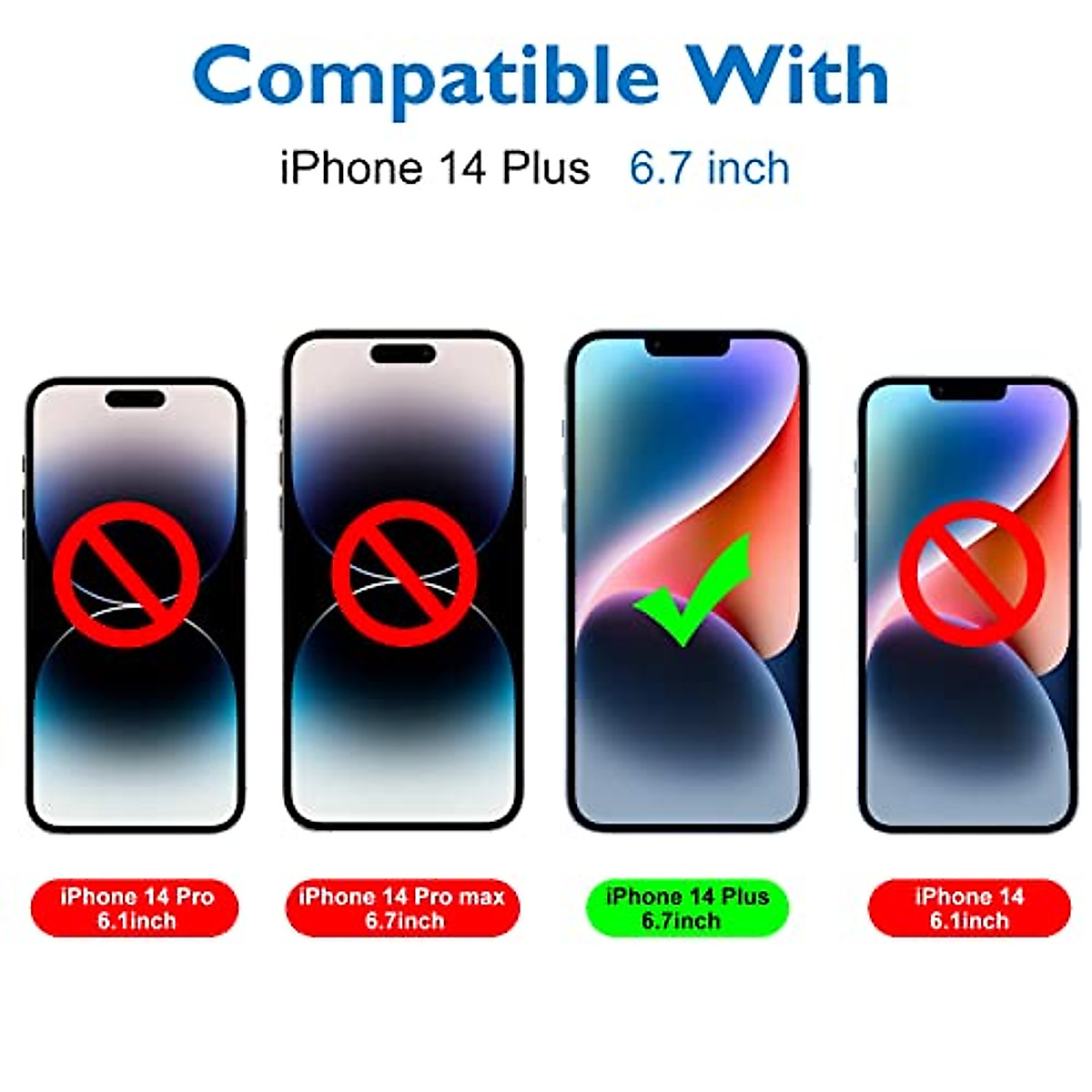 Esanik [3+2 Pack] Privacy Screen Protector for iPhone 14 Plus 6.7" Anti-Spy Tempered Glass + Camera Lens Protector, Installation Frame, 9H Hardness, Case Friendly, Easy Installation, Bubble Free