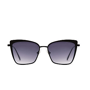EVEE Cat Eye Sunglasses For Women with Reflective Lenses and Metal Frame - Black Cat Eye Sunglasses - (Meow)