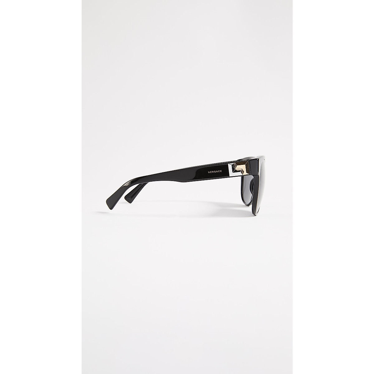 Versace VE 4346 GB1/87 Black Plastic Round Sunglasses Grey Classic Lens