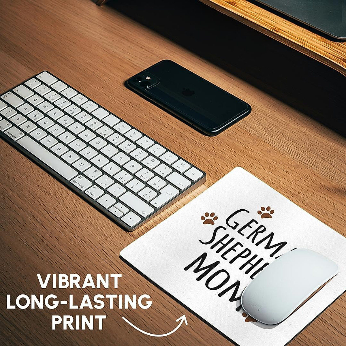 3dRose 8 x 8 x 0.25 Inches Mouse Pad, German Shepherd Dog Mom (mp_154123_1)