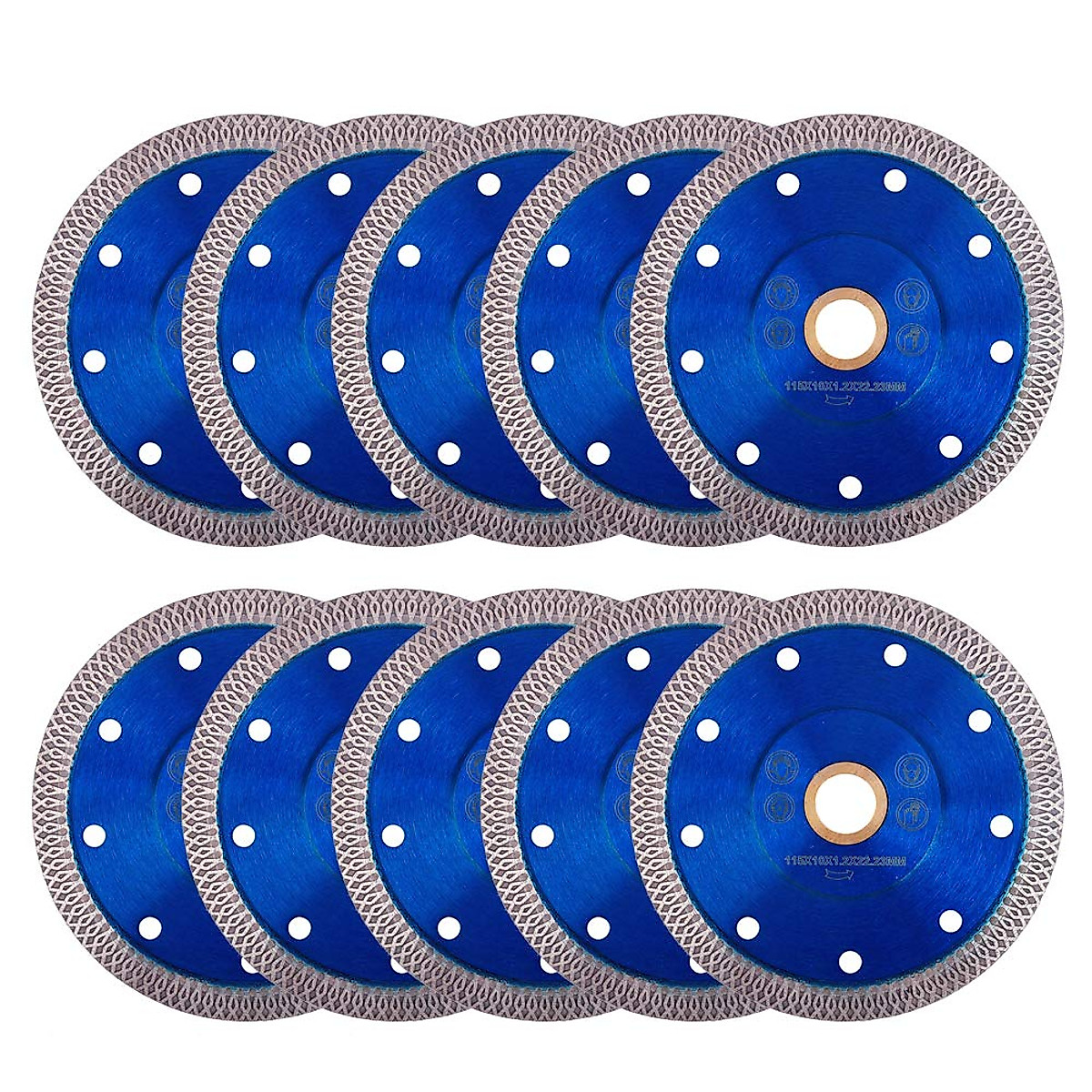 GoYonder 4.5 Inch Super Thin Diamond Saw Blade for Cutting Porcelain Tiles,Granite Marble Ceramics (4.5" -Blue (10 pcs))