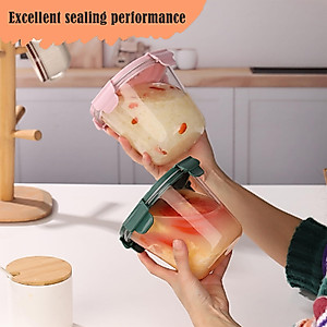 VanEnjoy 23oz 4 Cup Glass Storage Containers with Lids, Airtight Round Food Containers with Lids, Soup Storage Containers Glass Freezer Containers