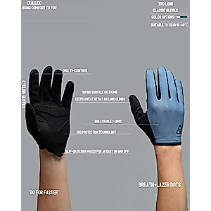 DUEECO Cycling Gloves,Bicycle Gloves,Bike Gloves for Men Women with 3MM XRD Padding Palm Classic Mountain Bike Gloves Riding Gloves On Road MTB Gloves with Touch Screen Medium(Palm Width 8-8.5cm)