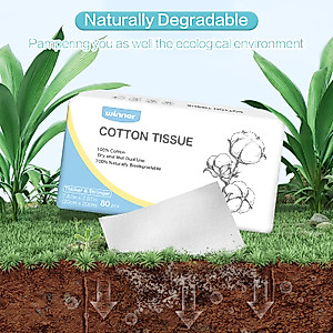 Winner Disposable Face Towel - 100% USA Cotton Face Towels, Unscented Facial Wash Cloth for Sensitive Skin, Super Soft & Thick Facial Towels, Makeup Remover Dry Wipes, 480 Count