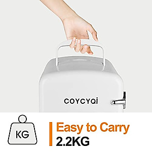 COYCYQI Mini Fridge for Skincare, 4L/6 Can Small Personal Beauty Cooler and Warmer, Portable USB Refrigerator for Bedroom, Makeup, Beverage, Home, Ravel (White)