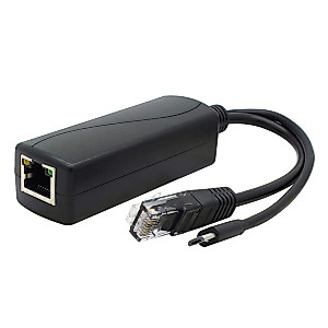 ANVISION Gigabit PoE Splitter, 48V to 5V 2.4A Micro USB Ethernet Adapter, Compatible with Raspberry Pi 3B+, IP Camera and More