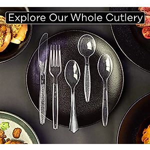 Lonezo [150 Count] Plastic Forks Clear Forks Plastic Disposable Shatter Resistant Disposable Forks Eco Friendly Plastic Forks Heavy Duty Plastic Utensils