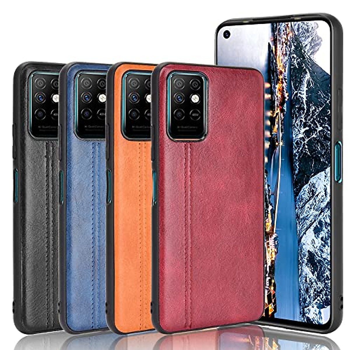 Phone Case for Infinix Note 8i, Case for Infinix Note 8i Cow-Like PU Leather Style Protector Cover, Non-Slip Shockproof Cover for Infinix Note 8i Case