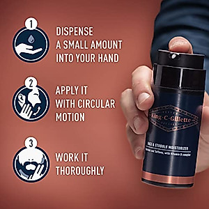King C. Gillette Moisturizer for Face & Stubble with Vitamin B3 and B5 Complex, Face Moisturizer for Men, 100 mL