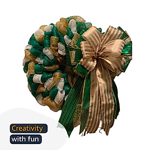 Morex Ribbon 7417.40/50 Morex Gleam 2.5" X 50 YD Wired Ribbon for Gift Wrapping, Gold, Flower Bouquet Ribbons for Crafts, Valentines, Baby Showers, Graduation Baskets, and Wedding Decorations