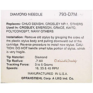 NP6 Diamond Stylus Replacement Needle for Crosley CR8005A Cruiser Turntables