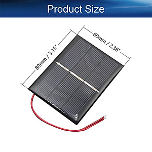 Bettomshin 5Pcs 1.5V 0.65W Mini Solar Panels Cells, Polycrystalline Solar Cells Micro Solar Panel Module for Light Electric Toys Solar Battery Charger DIY Solar Syatem Kits (3.15" x 1.18"/80mm x 60mm)