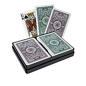 KEM Playing Cards Arrow Green and Brown, Bridge Size- Standard Index Playing Cards (Pack of 2) (1020681)