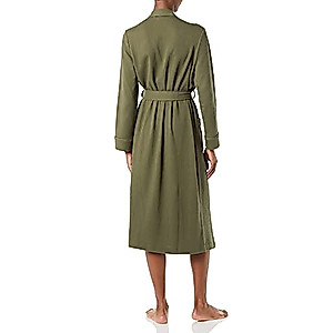 Amazon Essentials Women's Lightweight Waffle Full-Length Robe (Available in Plus Size), Olive, Large
