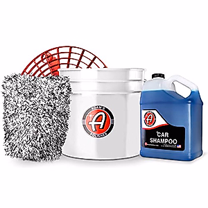 Adam’s Car Wash Kit Complete With Bucket & Grit Guard - Auto Detailing & Car Cleaning Kit | pH Best Car Wash Soap For Snow Foam Cannon, Foam Gun, Car Soap Wash For Pressure Washer