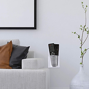 6 Pieces Acrylic Remote Control Holder Transparent Wall Mount Organizer Clear Acrylic Media Storage Box