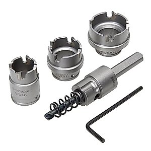 Greenlee 655 4-Piece Quick Change Carbide-Tipped Hole Cutter Set, 7/8" - 1-3/8"