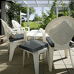 PNP FKJP 2 Pack 12 * 12 Inches Chairs Cushions, Non-Slip Dining Chair Pads Kitchen Chair Cushions(Dark Grey)