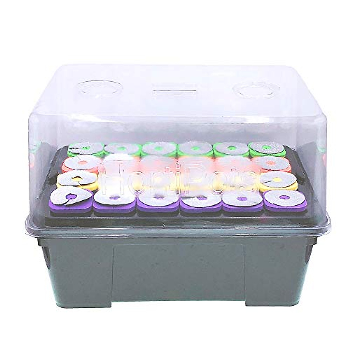 DWC Cloner Rooting Recirculating System 24 Site Cutting Clone and Seeding Root 2 in 1 Deep Water Cloner 24 Site with Clear Humidity Propagation Dome (Black)