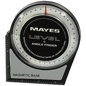 Mayes 10156 Large Level and Angle Finder with Magnetic Base, Magnetic Base Angle Finder, Level With Angle Finder, Magnetic Degree Finder