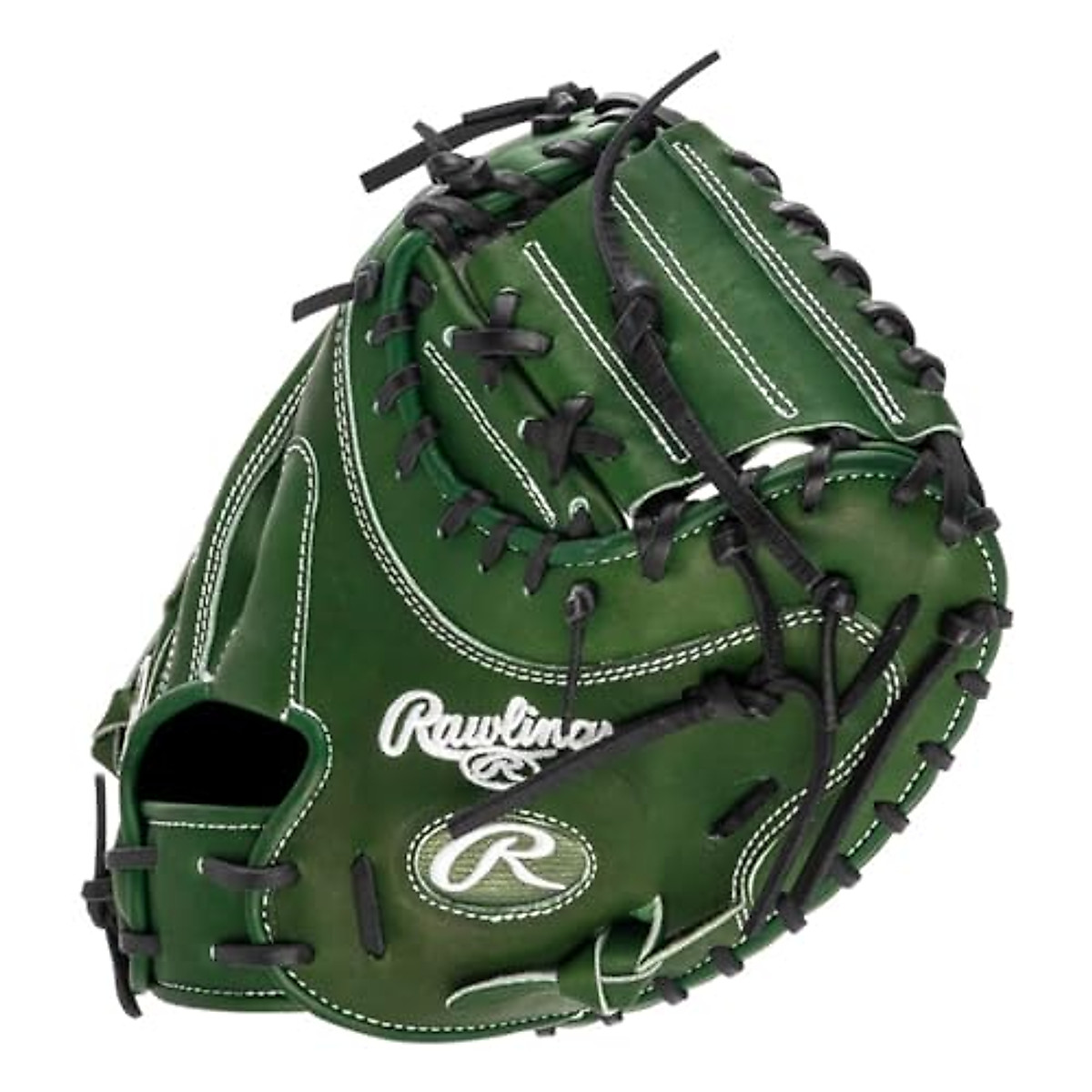 Rawlings | Heart of The Hide Baseball Catcher's Mitt | Right Hand Throw | 34" - 1 Pc. Solid Web | Military Green