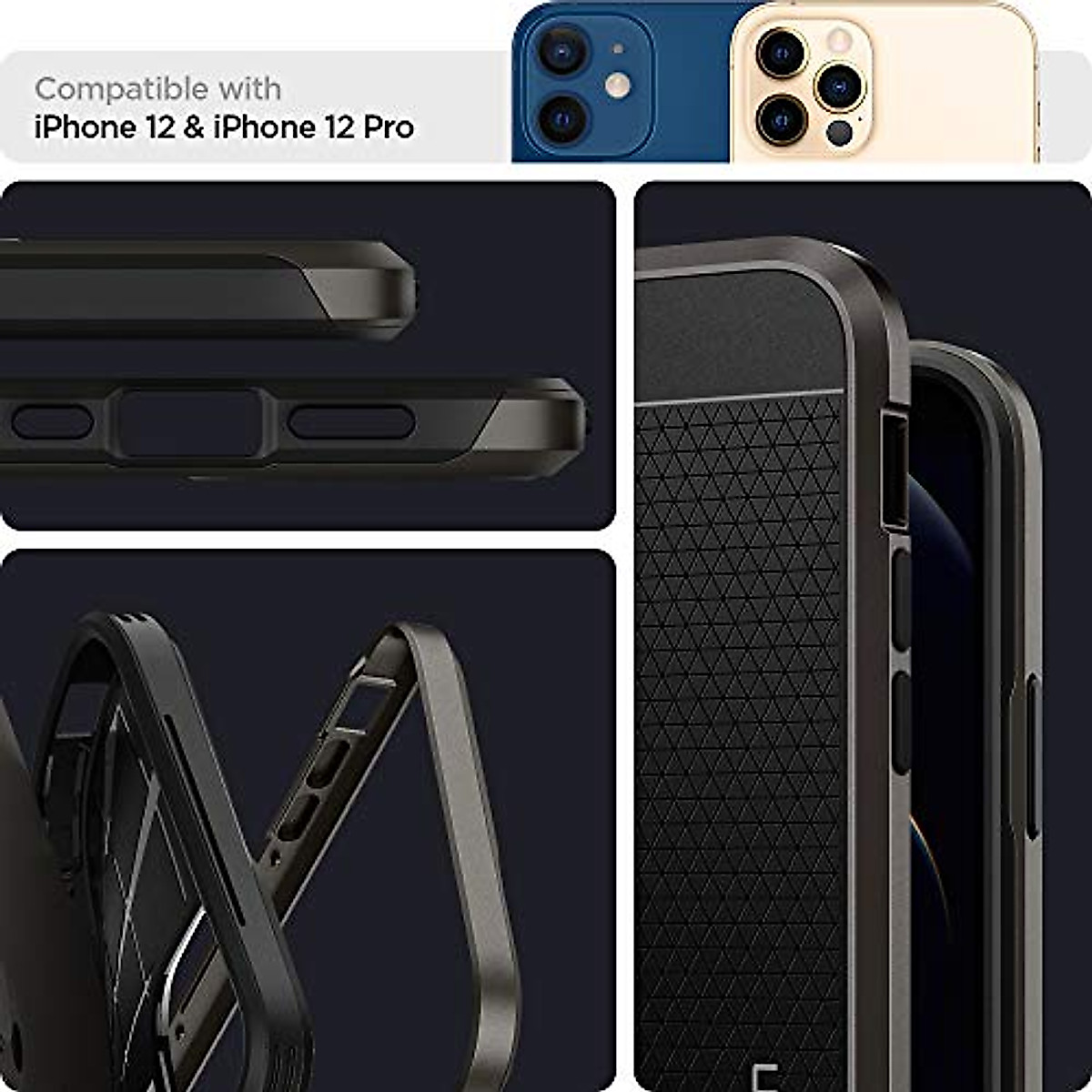 Spigen Neo Hybrid Designed for iPhone 12 Case (2020) / Designed for iPhone 12 Pro Case (2020). - Gunmetal