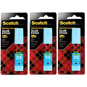 Removable Restickable Glue Stick.49oz, Repositionable Stick (3-Pack)