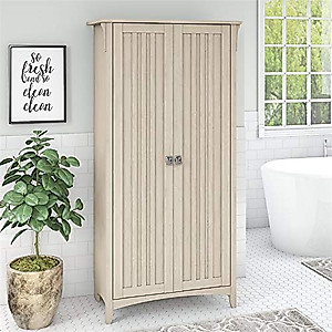 Bush Furniture Salinas Bathroom Storage Cabinet with Doors in Antique White