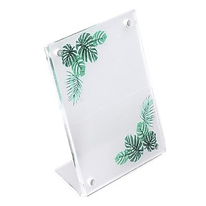 Haofy Desktop Picture Frame, Acrylic Sturdy Picture Frame Simple Cleaning Decorative For Movie Ticket (Monstera Leaves)
