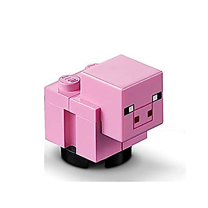 LEGO Minifigure Minecraft Animal Combo - Baby Cow, Baby Mooshroom Cow, and Baby Pig (with Minecraft Plants)