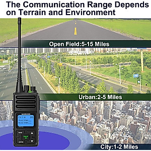 SAMCOM FPCN30A Two Way Radios Long Range 5 watts,Programmable UHF 2 Way Radios, 1500mAh Battery Operated Walkie Talkies with Earpieces for Adults, Group Call Long Distance Radio, 1 Pack