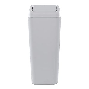 Jandson 14 Liter Swing Trash Can, Slim Trash Bin for Narrow Space, Light Grey